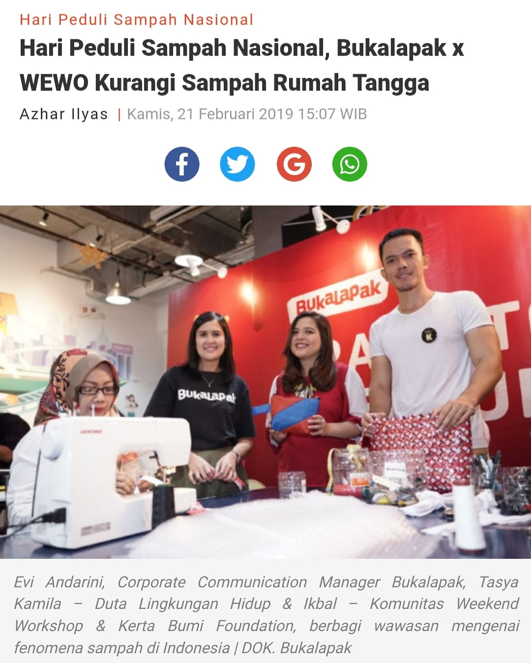 Hari Peduli Sampah Nasional – WEWO X BUKALAPAK | WEWO KINARYA BANGSA